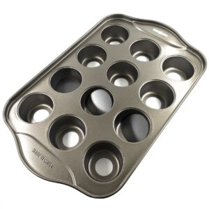 devilmaycare removable bottom round mini muffin pans 12 holes non-stick cake mold for cake chocolate egg tart ＆ others bake food