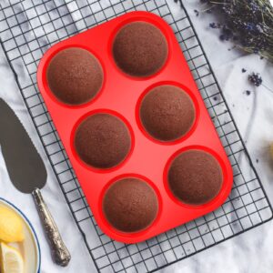 Aokinle European Grade Silicone Muffin Top Baking Pan, Prefect for Baking Egg Muffin, Corn Bread, Muffin Top, Cookie, Hamburger Bun, Food Grade and BPA Free