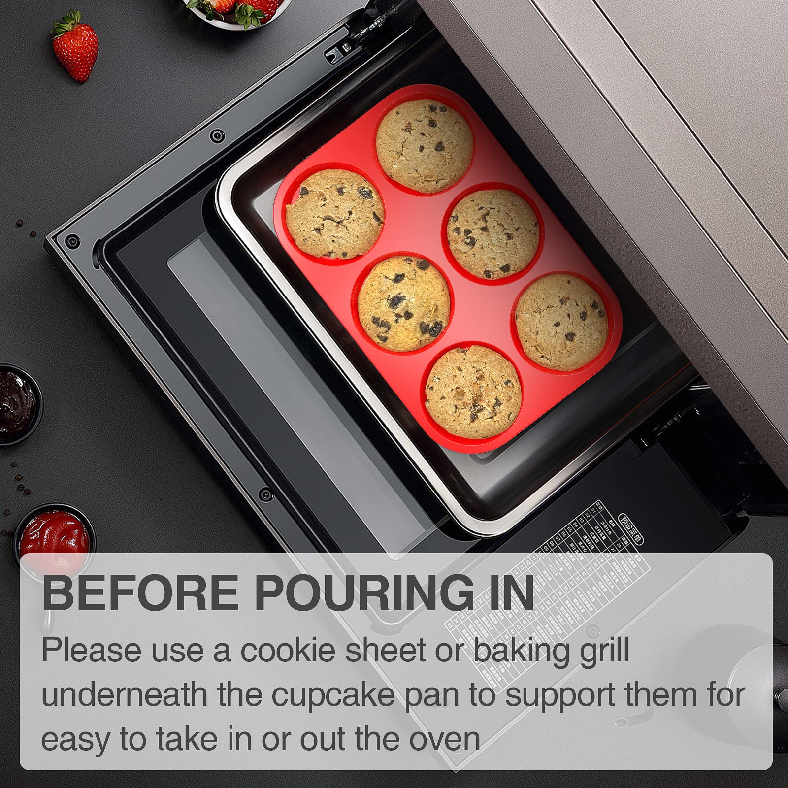 Aokinle European Grade Silicone Muffin Top Baking Pan, Prefect for Baking Egg Muffin, Corn Bread, Muffin Top, Cookie, Hamburger Bun, Food Grade and BPA Free