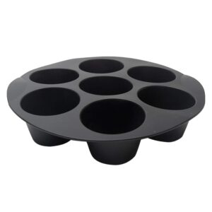 silicone muffin cake cups, 7cup non-stick muffin cupcake tin tray baking mould for 3.5-5.8 l air fryer accessories,chocolate universal cake cups