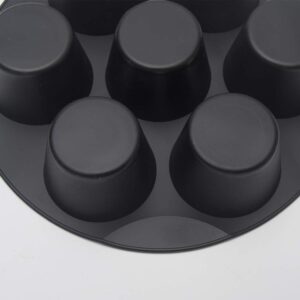 Silicone Muffin Cake Cups, 7Cup Non-Stick Muffin Cupcake Tin Tray Baking Mould for 3.5-5.8 L Air Fryer Accessories,Chocolate Universal Cake Cups