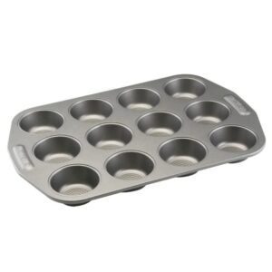 circulon total nonstick 12-cup muffin tin / nonstick 12-cup cupcake tin - 12 cup, gray