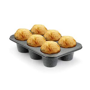 Monfish Jumbo Muffin Pan extra large cupcake tin Carbon Steel Mosaic finish non Stick Coating Muffin Tin 3.5dia x1.77 inch cup