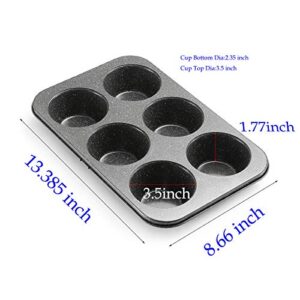 Monfish Jumbo Muffin Pan extra large cupcake tin Carbon Steel Mosaic finish non Stick Coating Muffin Tin 3.5dia x1.77 inch cup