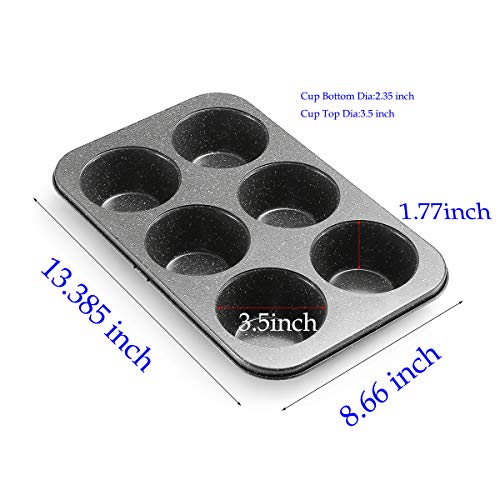 Monfish Jumbo Muffin Pan extra large cupcake tin Carbon Steel Mosaic finish non Stick Coating Muffin Tin 3.5dia x1.77 inch cup