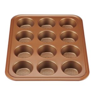 Ayesha Curry Nonstick Bakeware Nonstick 12-Cup Muffin Tin / Nonstick 12-Cup Cupcake Tin - 12 Cup, Brown