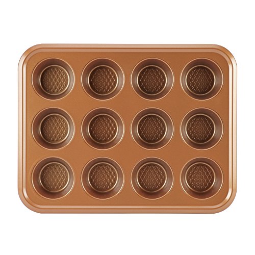 Ayesha Curry Nonstick Bakeware Nonstick 12-Cup Muffin Tin / Nonstick 12-Cup Cupcake Tin - 12 Cup, Brown