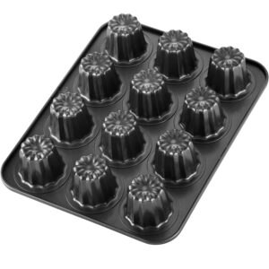 chefmade canele cake pan, nonstick 12 cavity canele muffin bakeware