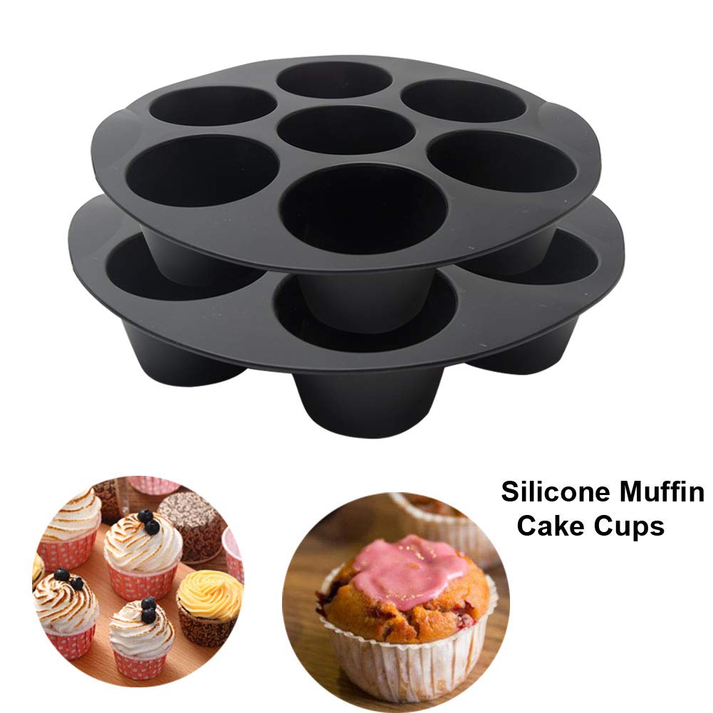 Air Fryer Accessories, 18cm or 21cm Air Fryer Silicone Cupcake Mold, Universal Chocolate Muffin Cake Mold