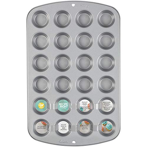 Wilton Recipe Right Mini Muffin Tin, 24 Cup, Non Stick, Steel