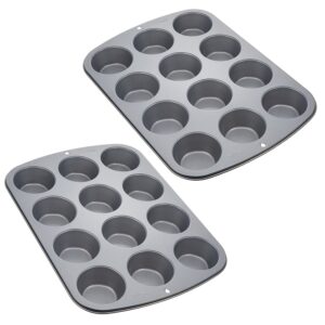 wilton recipe right nonstick 12-cup regular muffin pan (2, standard)