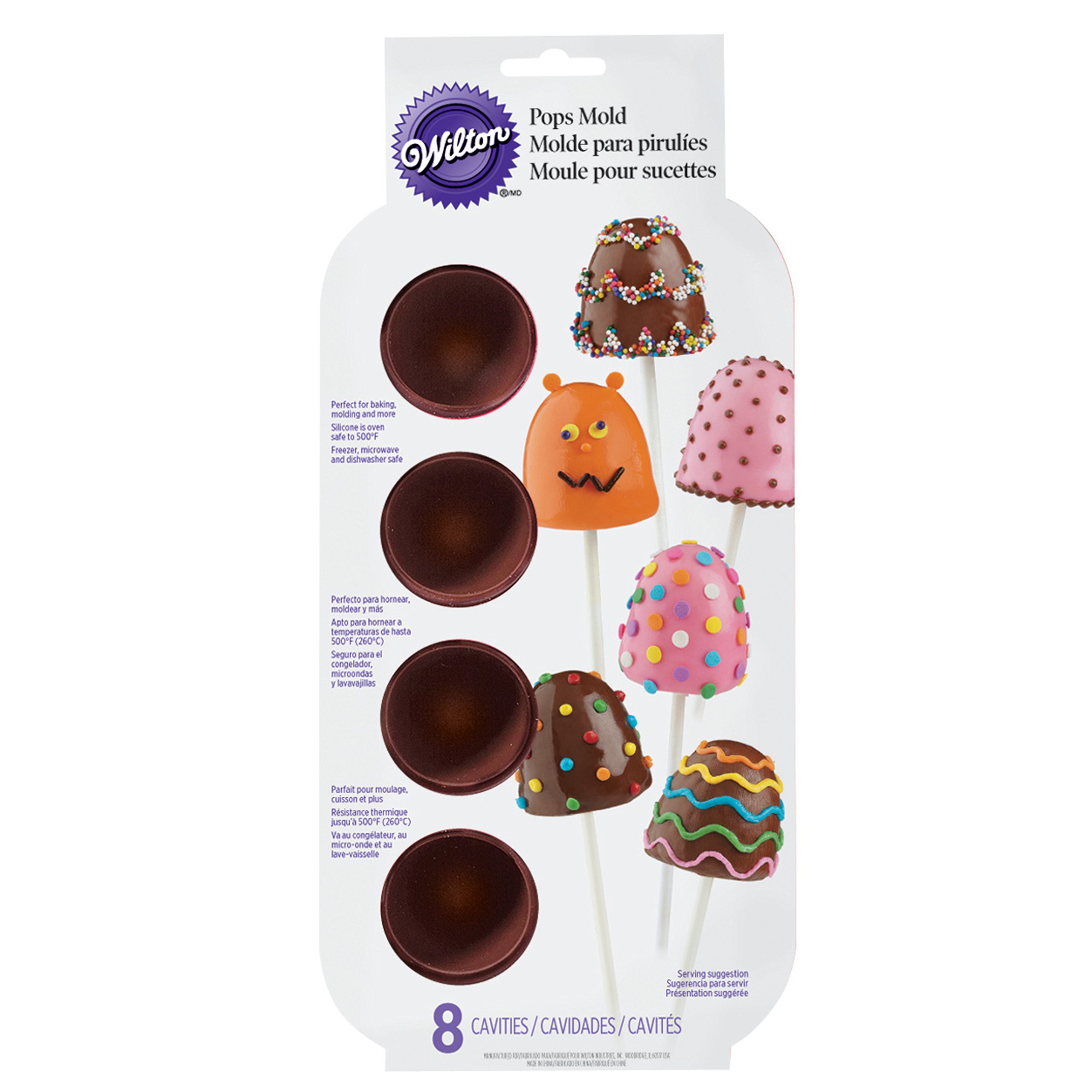 Wilton Brownie Pops Silicone Brownie and Cake Pop Pan, 8-Cavity