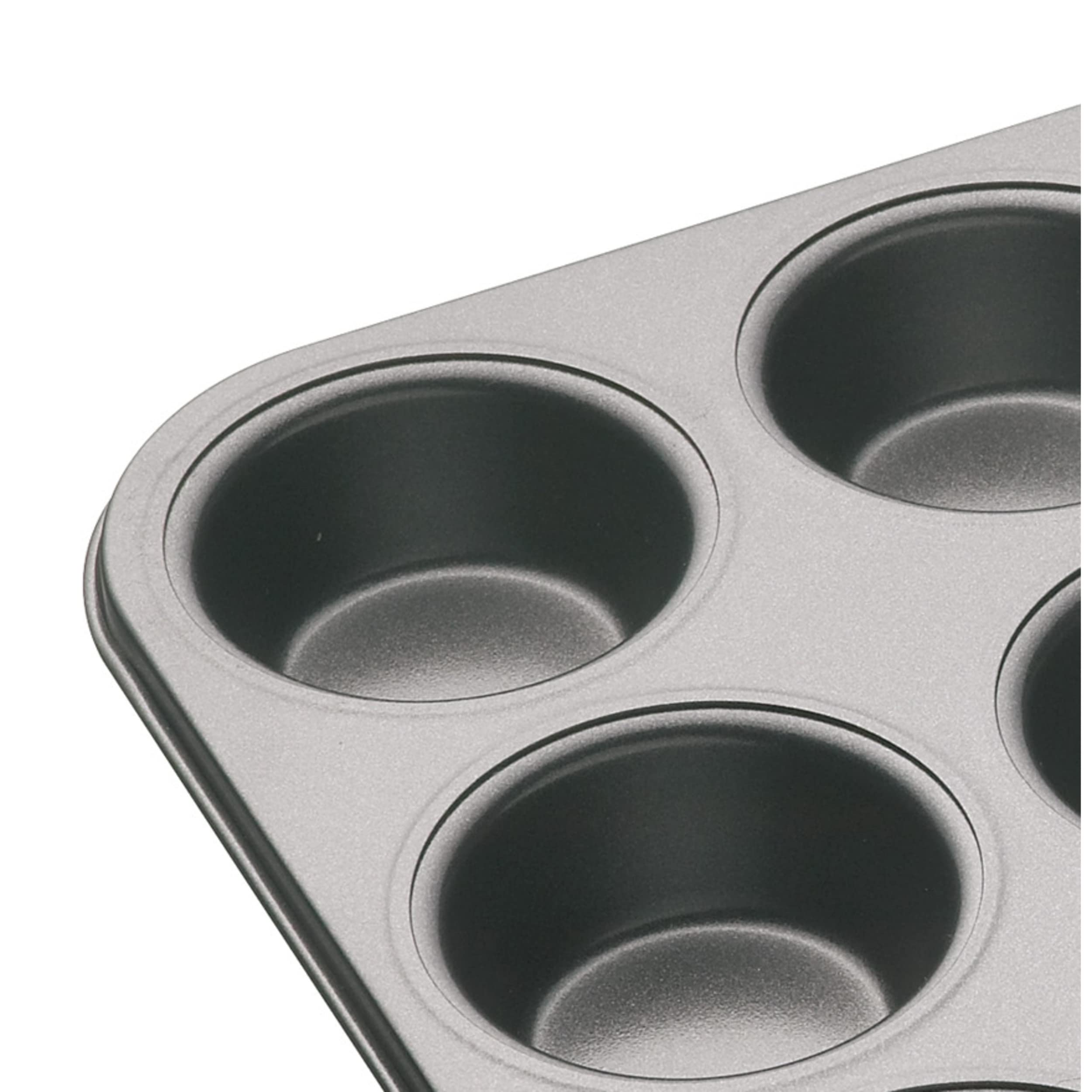 Masterclass Heavy Duty 12 Hole Cupcake Baking Tray Tin Pan with Double Layer Non-Stick Coating | Ideal for Baking Buns, Cupcakes, Yorkshire Puddings and Muffins