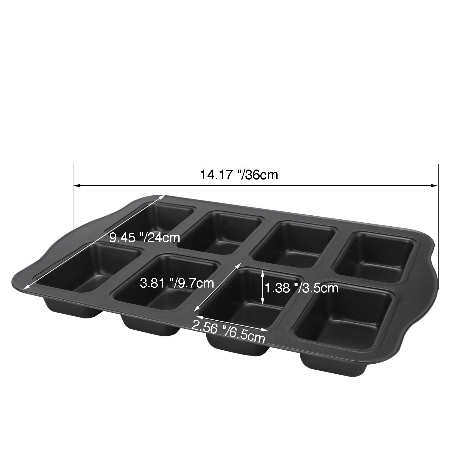 Beasea Brownie Pan Square, 2 Pack Nonstick 12 Cavity & 8 Cavity Muffin Pan Brownie Cake Pan Mini Cheesecake Cupcake Pan Carbon Steel Brownie Baking Tray Bakeware for Oven