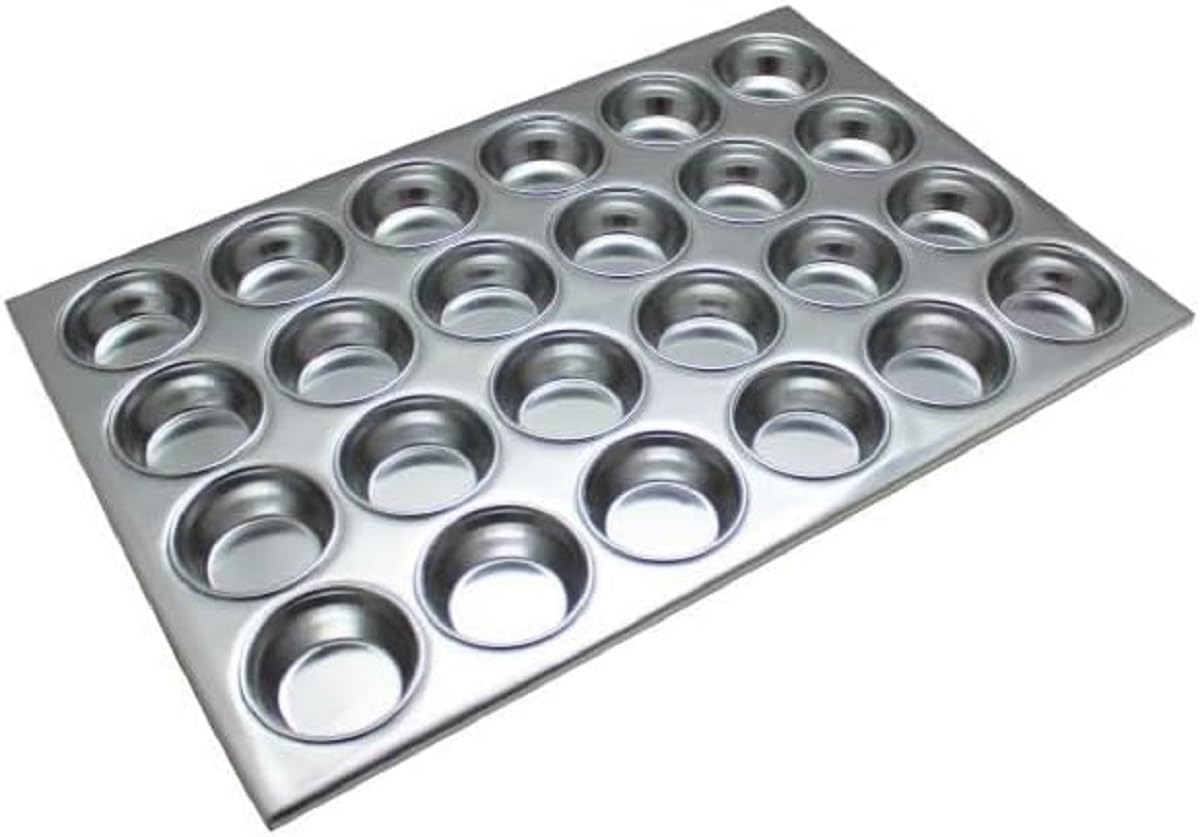 TrueCraftware 24 Cup Aluminum Muffin Pan 3-1/2 oz each cup- Cupcake Baking Pan Bakeware Cupcake Pan Great for Making Muffin Cakes Tart Bread Shortcakes Brownies for Home and Kitchen