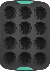 trudeau bakeware cupcake pan, 12-count, mint