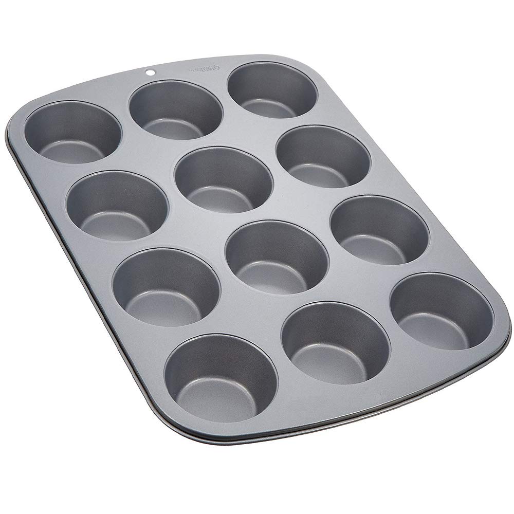 Tezzorio 12-Cup Muffin Pan/Cupcake Pan, 14 x 11-Inch Nonstick Carbon Steel Muffin Pan, Professional Bakeware