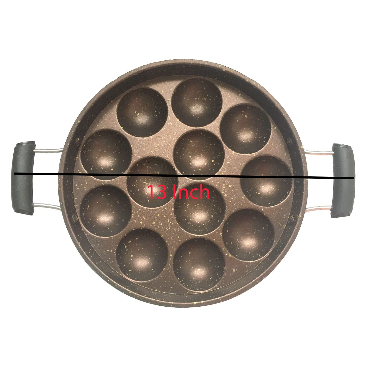 Appam Pan Nonstick Coating Appam Patra with Glass Lid Aluminum Appam Maker Appe Patra Paniyaram Pan Appa Chetty Paniyaram Pan Patra Size 9.5 Inch