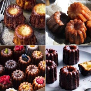 SWETON Non-stick Canele Molds Baking Pans for Cupcakes, 6Cavities Muffin Pan for Oven Baking