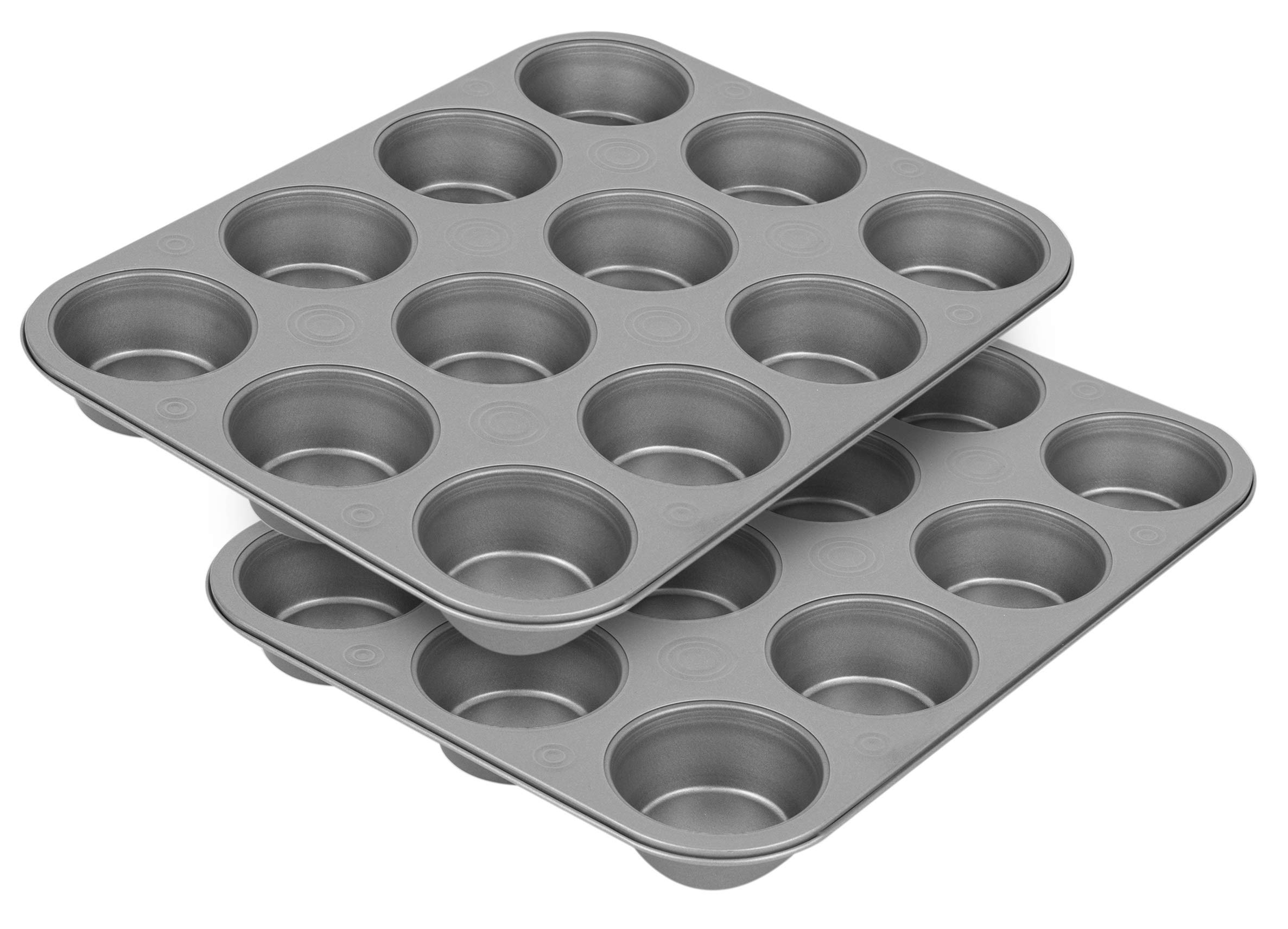 G & S Metal Products Company Baker Eze 12 Cup Muffin Pan, Set of 2