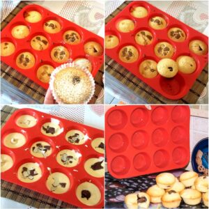 Silicone Muffin Pan 12 Cups, Amison Cupcake Baking Pan/Tray, Non-Stick Silicone Mold, Dishwasher - Microwave Safe (12 Cups, Red)