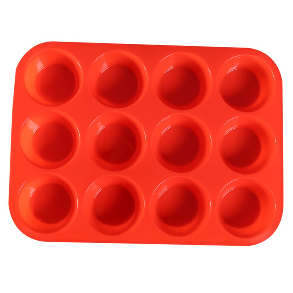 12 Cups Silicone Muffin Moulds Silicone Muffin Pan Cake Tray Silicone Baking Mold Kitchen Utensils for Baking Cake Desserts