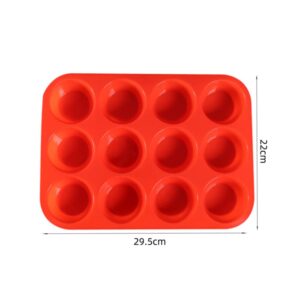 12 Cups Silicone Muffin Moulds Silicone Muffin Pan Cake Tray Silicone Baking Mold Kitchen Utensils for Baking Cake Desserts