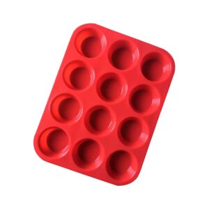 12 Cups Silicone Muffin Moulds Silicone Muffin Pan Cake Tray Silicone Baking Mold Kitchen Utensils for Baking Cake Desserts