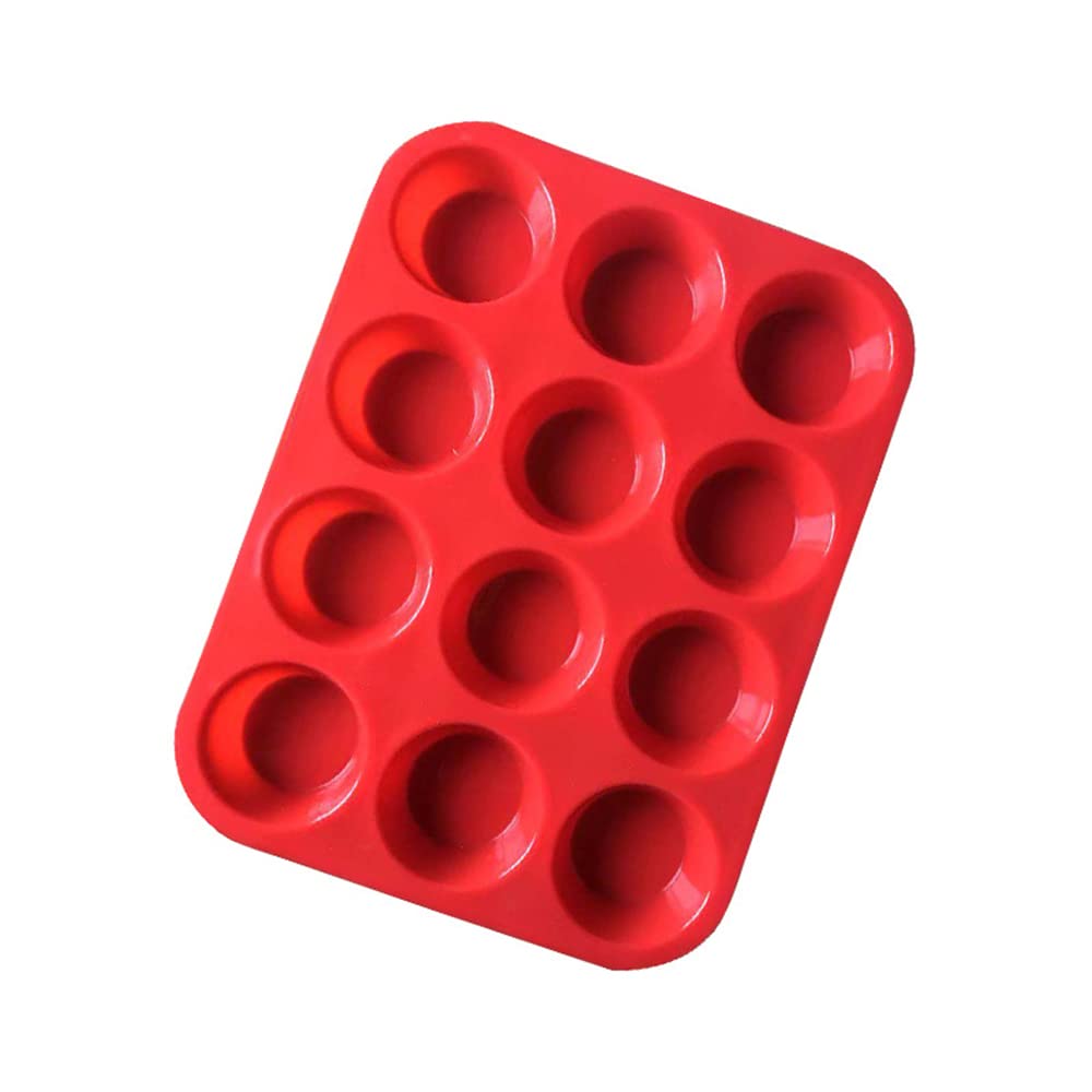 12 Cups Silicone Muffin Moulds Silicone Muffin Pan Cake Tray Silicone Baking Mold Kitchen Utensils for Baking Cake Desserts