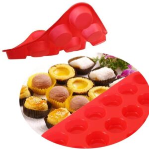 12 Cups Silicone Muffin Moulds Silicone Muffin Pan Cake Tray Silicone Baking Mold Kitchen Utensils for Baking Cake Desserts