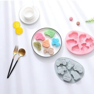 Silicone Gummy Molds Airplane Chocolate Molds Airplane Chocolate Molds 2pcs Vehicle Theme Candy Chocolate Molds 3D Vehicle Silicone Fondant Cake Fondant Moulds Car Soap Molds Novelty Candy