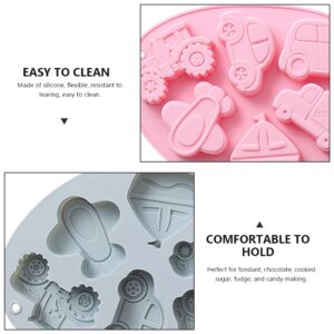 Silicone Gummy Molds Airplane Chocolate Molds Airplane Chocolate Molds 2pcs Vehicle Theme Candy Chocolate Molds 3D Vehicle Silicone Fondant Cake Fondant Moulds Car Soap Molds Novelty Candy