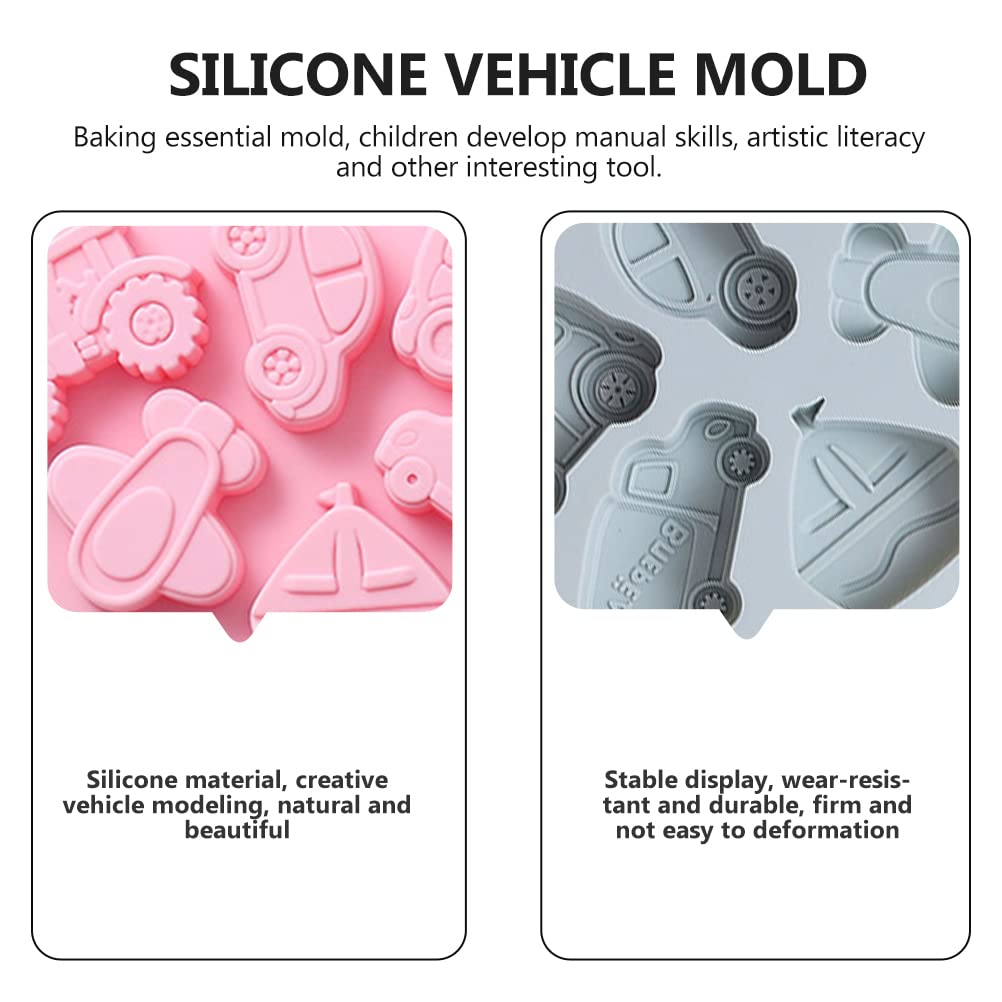 Silicone Gummy Molds Airplane Chocolate Molds Airplane Chocolate Molds 2pcs Vehicle Theme Candy Chocolate Molds 3D Vehicle Silicone Fondant Cake Fondant Moulds Car Soap Molds Novelty Candy