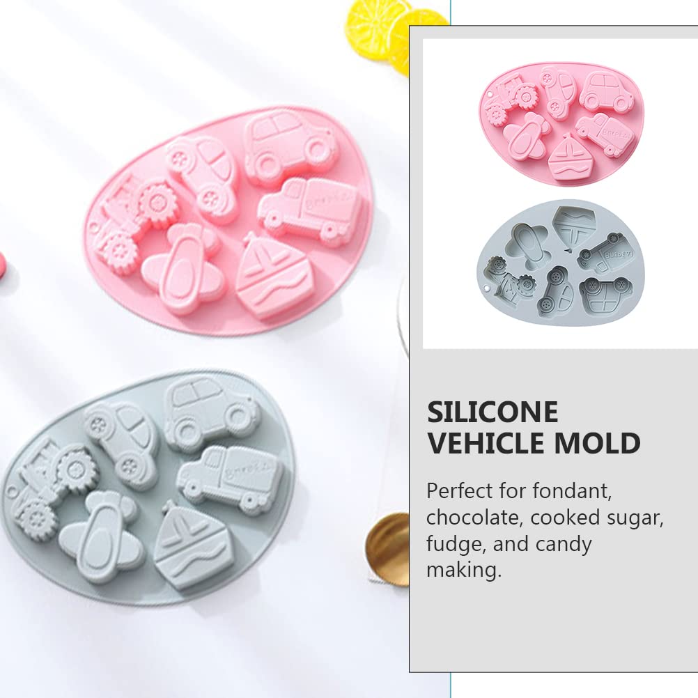 Silicone Gummy Molds Airplane Chocolate Molds Airplane Chocolate Molds 2pcs Vehicle Theme Candy Chocolate Molds 3D Vehicle Silicone Fondant Cake Fondant Moulds Car Soap Molds Novelty Candy