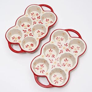 Temp-tations S/2 Muffin or Cornbread Pans, Makes Round Muffins (Old World Confetti)