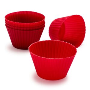 sur la table jumbo silicone bake cups, set of 6, red