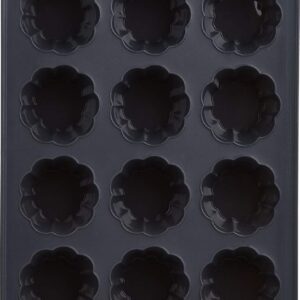 Trudeau Set of Two 12-Count Flower Muffin Silicone Pans, Red