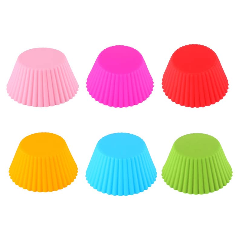 Silicone Cupcake Cups Pack of 24.Reusable Silicone Baking Cups,Multicolor Muffin Liners .Resistance High Temperature. Silicone Cups for Baking