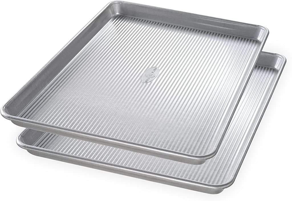 USA Pan Bakeware Half Sheet and Muffin Pan Set, Aluminized Steel