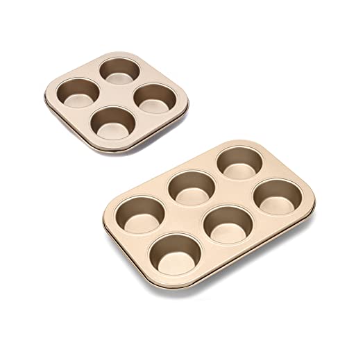 AGSYFFD 2 Piece Muffin Pan, Cupcake Pan Non-Stick Hamburger Baking Pan, Carbon Steel Cupcake Pan, Easy to Clean, Great for Cakes or Muffins