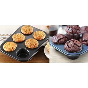 AGSYFFD 2 Piece Muffin Pan, Cupcake Pan Non-Stick Hamburger Baking Pan, Carbon Steel Cupcake Pan, Easy to Clean, Great for Cakes or Muffins