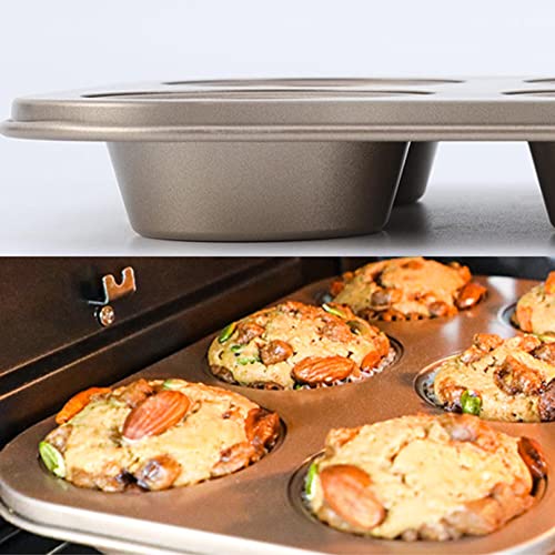 AGSYFFD 2 Piece Muffin Pan, Cupcake Pan Non-Stick Hamburger Baking Pan, Carbon Steel Cupcake Pan, Easy to Clean, Great for Cakes or Muffins