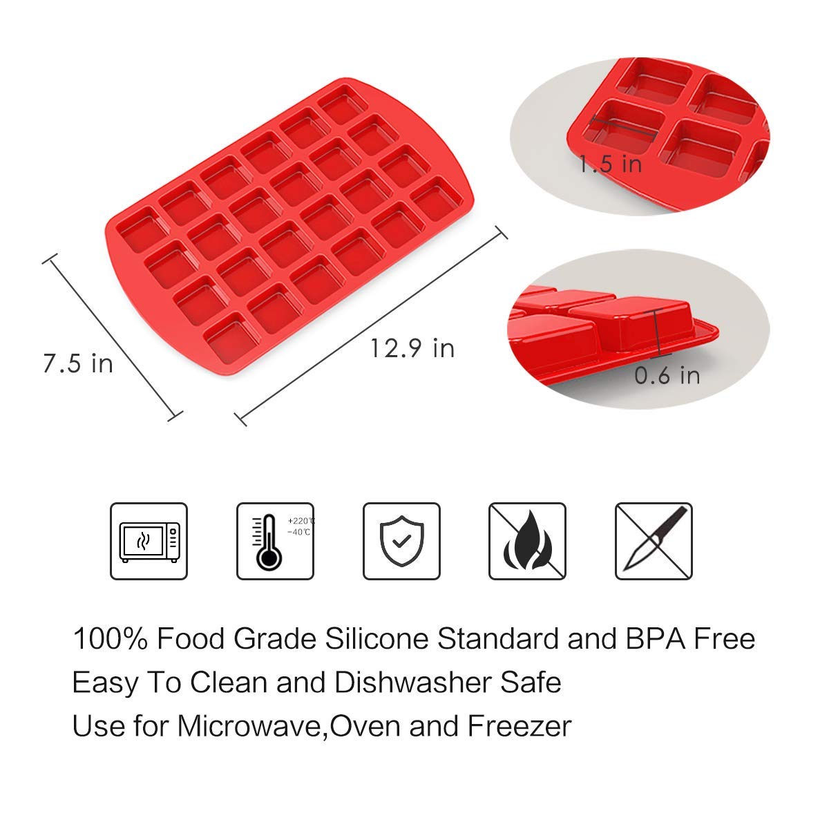 SILIVO 2x Silicone Brownie Pans + 2x Silicone Muffin Pans