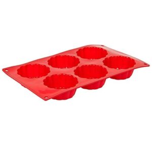 tezzorio 6-cavity brioche silicone baking mold, bpa free, non-stick baking molds/cake pans