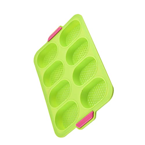 DOITOOL 3pcs 8 Roll Silicone Fondant Cooking Bakers Molding Nonstick Perforated Pan Non-stick Perforated Pan Loaf Baking Mould Muffin Tin Loaf Bake Sandwich Baking Tray Bread Non Stick