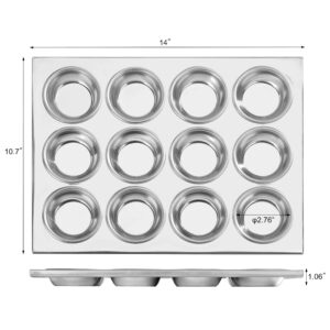 New Star Foodservice 535504 Commercial Grade Aluminum 12-Cup Muffin Pan