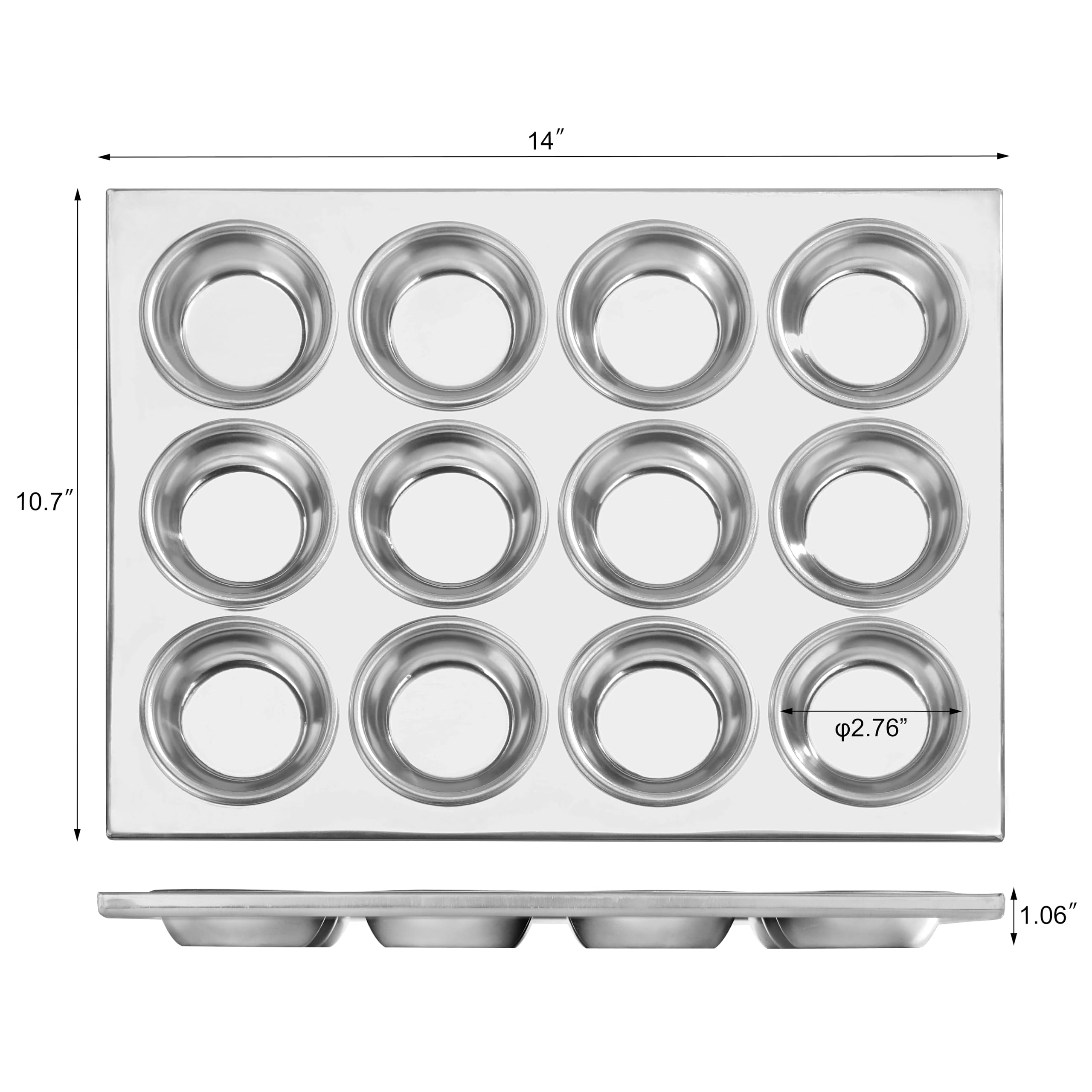 New Star Foodservice 535504 Commercial Grade Aluminum 12-Cup Muffin Pan