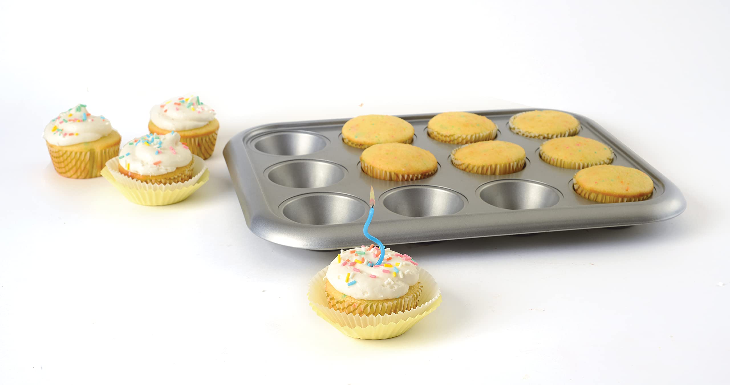 Norpro Nonstick More-Than-A-Muffin Pan, Standard, 12-Count, Grey