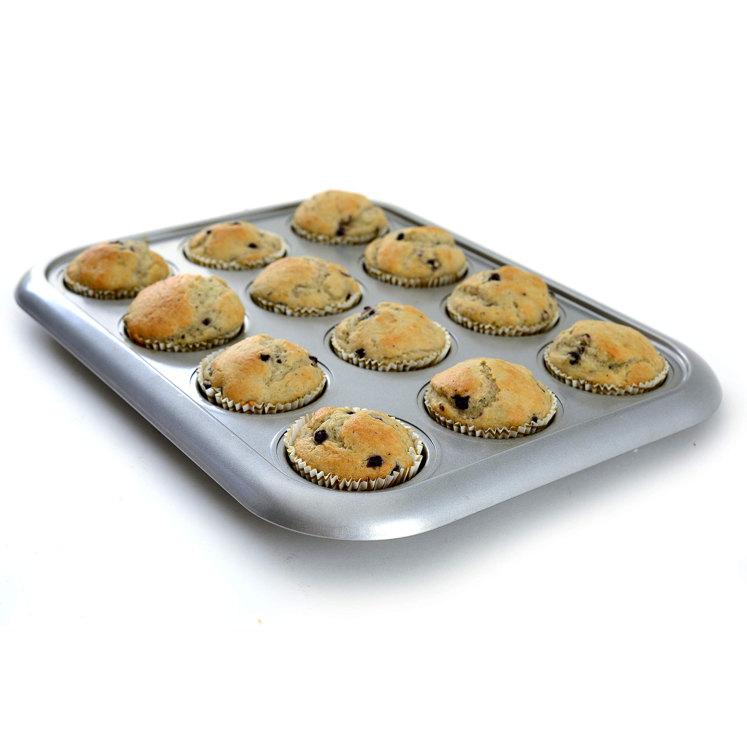 Norpro Nonstick More-Than-A-Muffin Pan, Standard, 12-Count, Grey