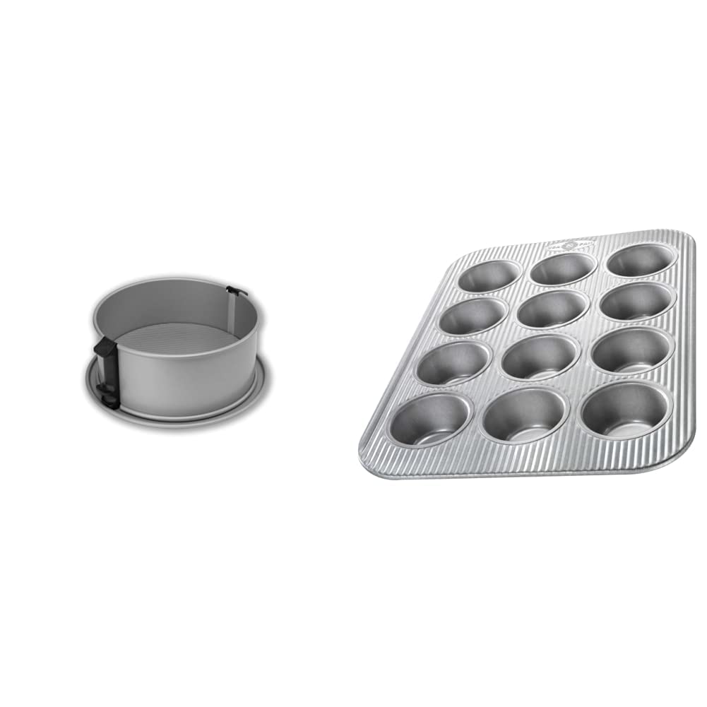 USA Pan Leak-Proof Springform Pan (9-Inch) and 12-Well Muffin Pan Bundle